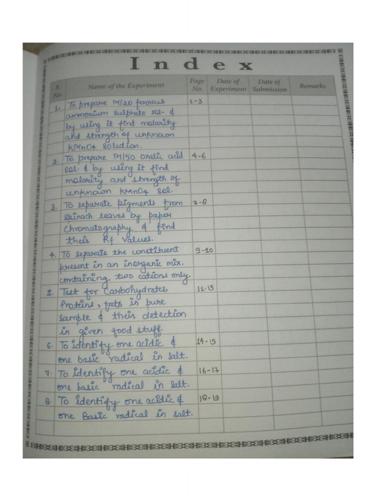 Chemistry Practical File Part 1 Pdf