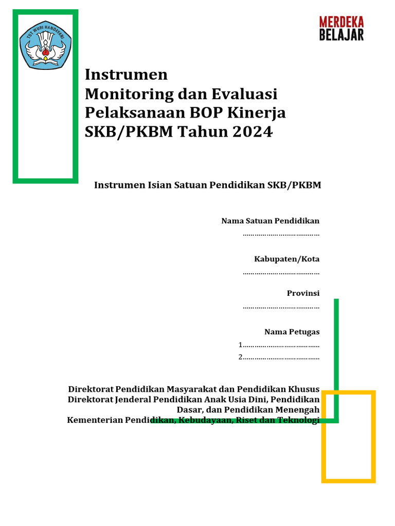 REVISI - Instrumen BOP Kesetaraan - Sekolah 2024 Final | PDF