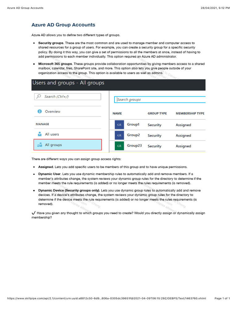 Azure AD Group Accounts - Page6 | PDF | Microsoft Windows | Operating ...