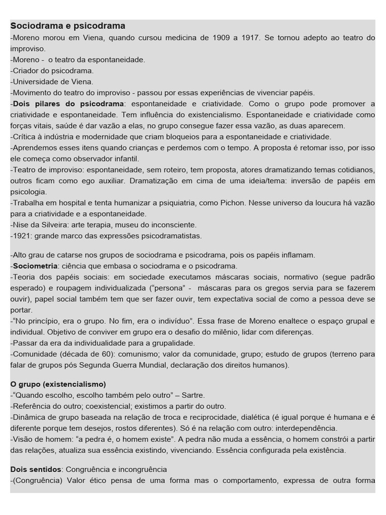 Sociodrama e Psicodrama: Fundamentos e Práticas | PDF