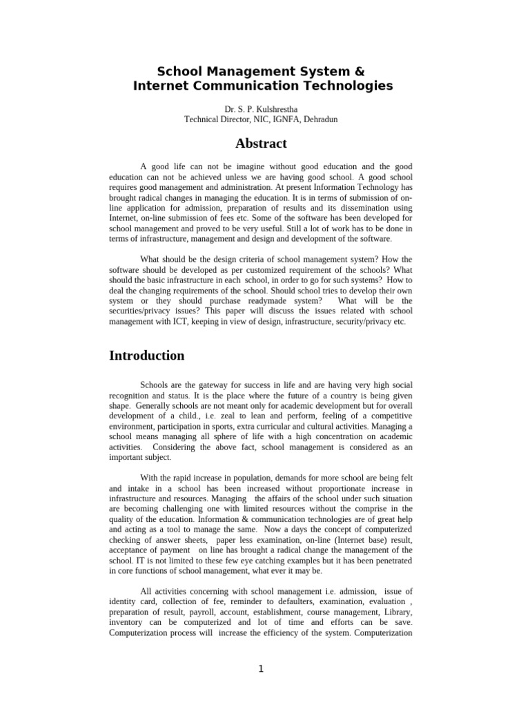 School Management | PDF | Internet | Computer Virus