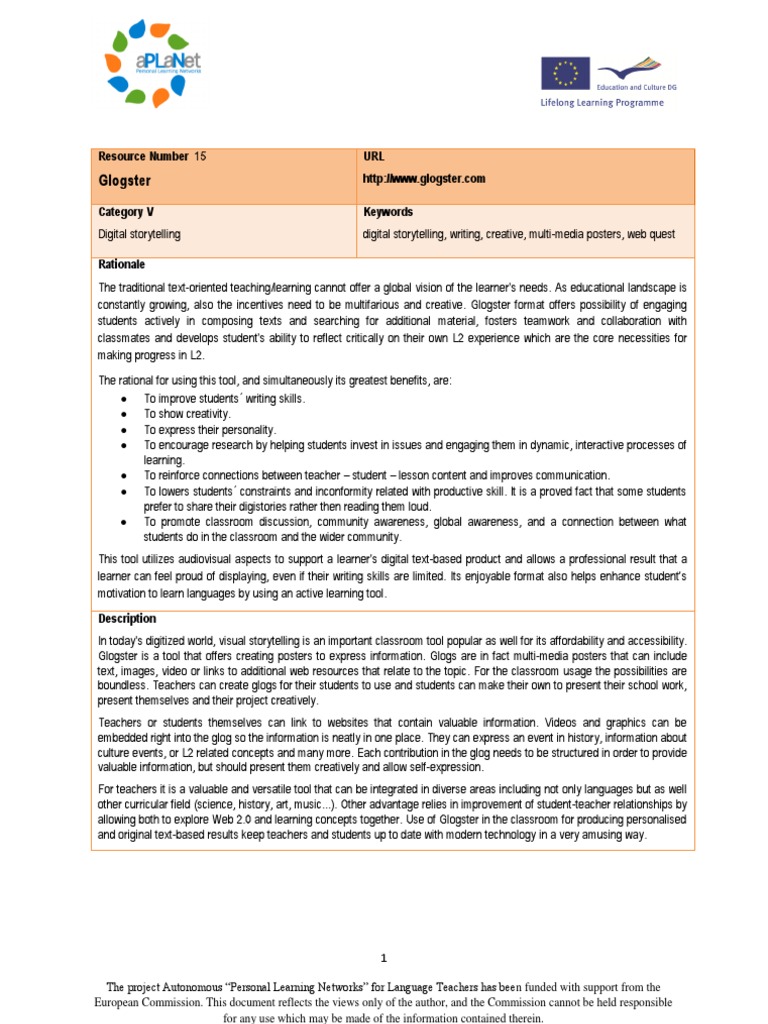 Glogster for Engaging Language Learning | PDF | Learning | Multimedia