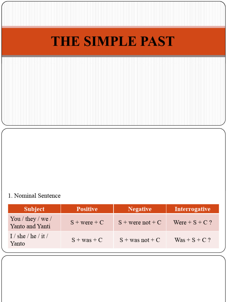 The Simple Past Tense | PDF