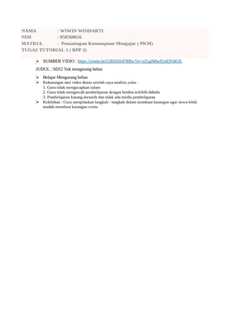 Analisis & RPP 2 PKM | PDF