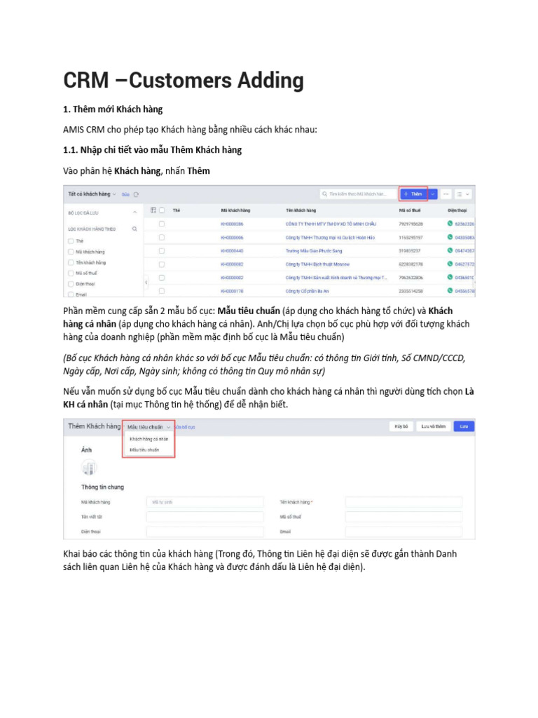 CRM Customers Adding | PDF