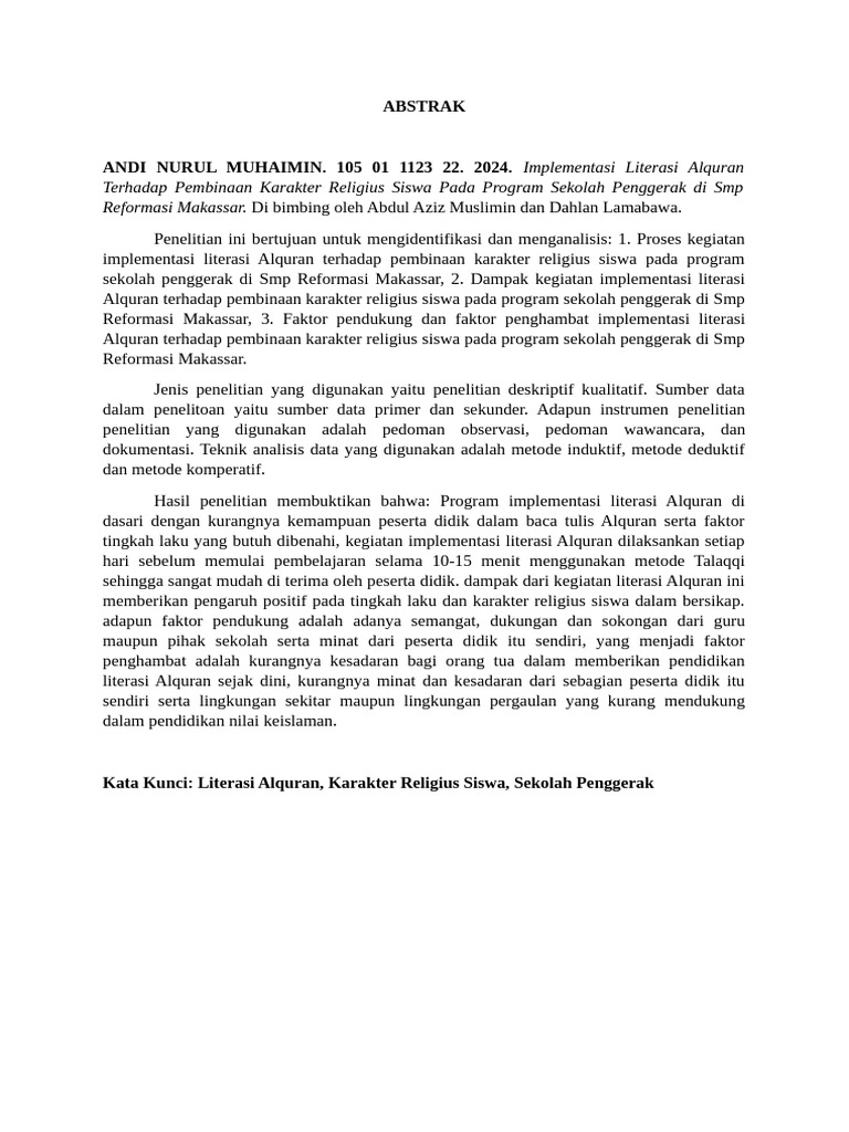 Abstrak Tesis Nurul | PDF