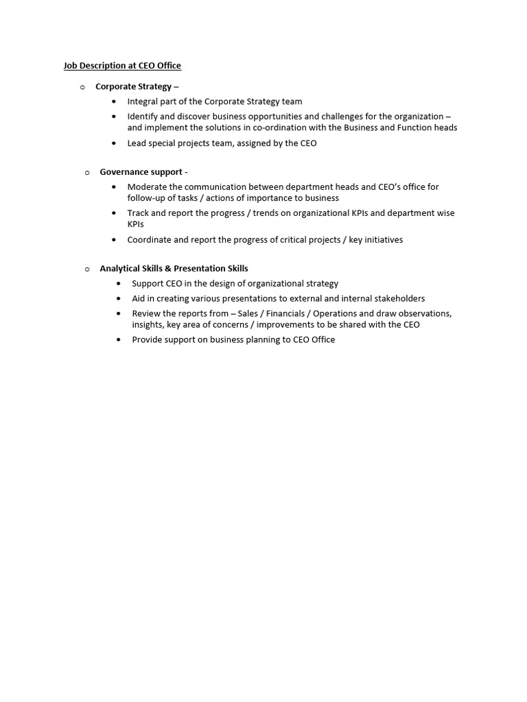 JD - Ceo Office | PDF | Finance & Money Management