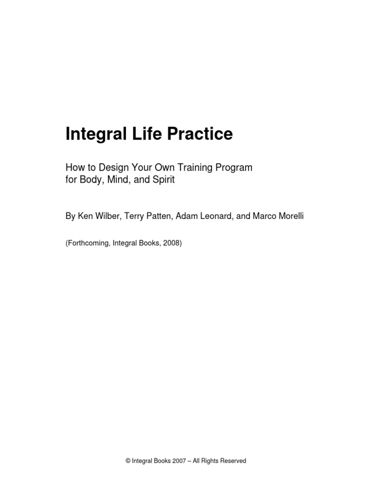 Integral Life Practice Guide | PDF | Tibetan Buddhism | Shadow (Psychology)