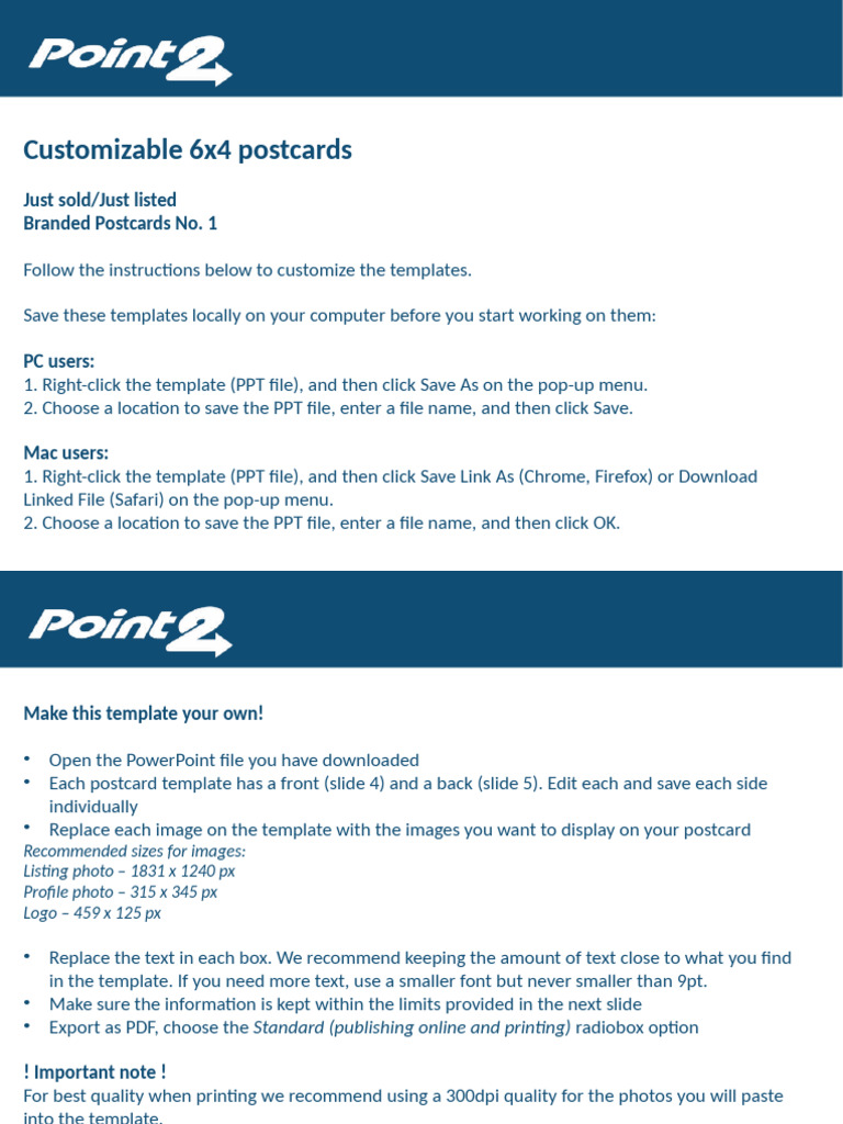 Customizable Branded Postcards Guide | PDF | Microsoft Power Point ...