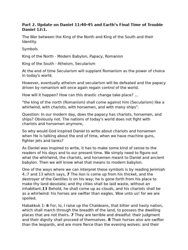 Part 2 Update On Daniel 11 | PDF