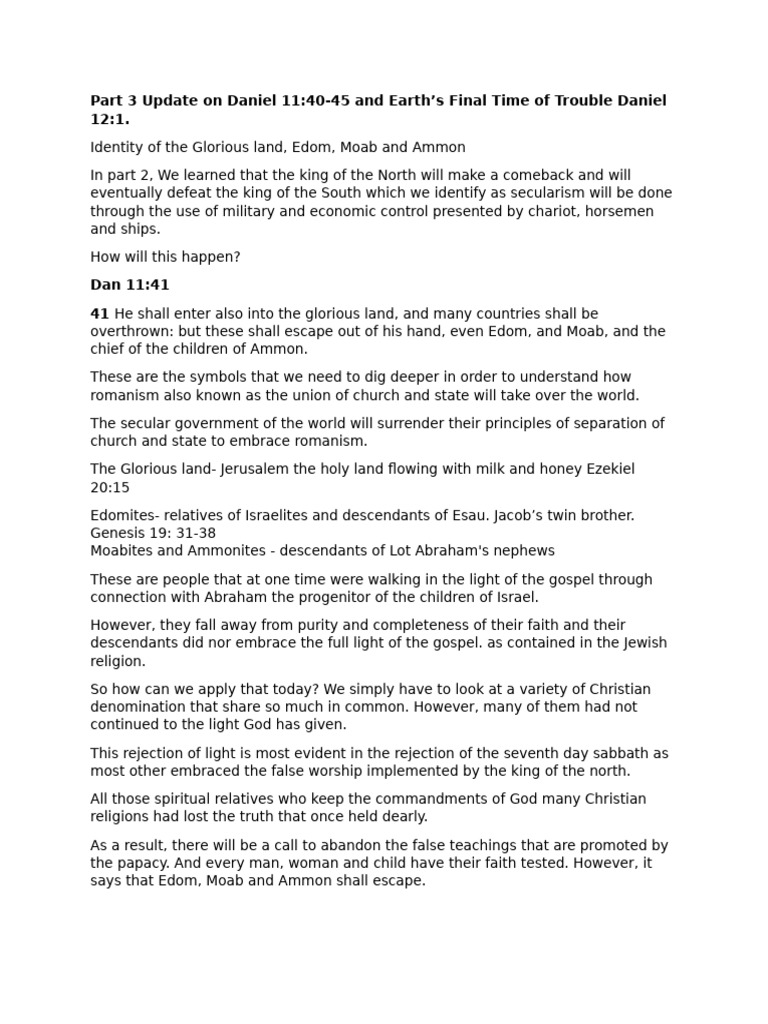 Part 3 Update On Daniel 11 | PDF | Religious Belief And Doctrine ...