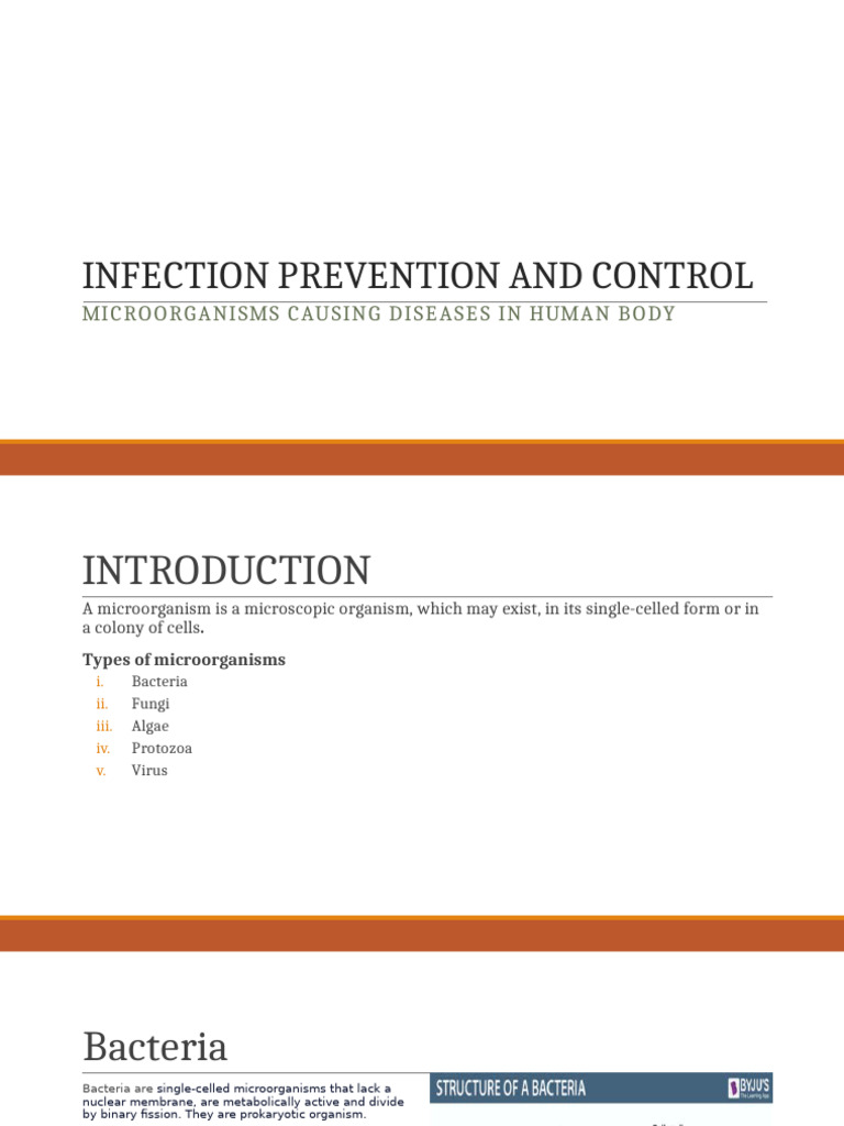 Infection Prevention and Control | PDF | Infection | Bacteria