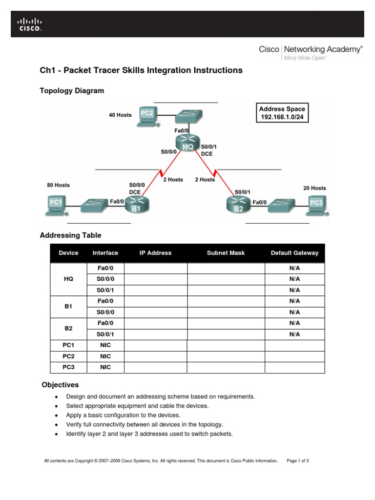 Exp2 PT 1.6.1.3.instructions | PDF | Ip Address | Computer Network