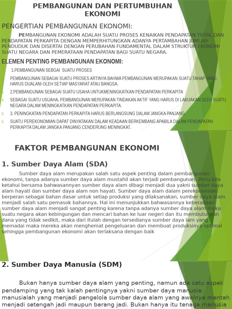 Pembangunan Dan Pertumbuhan Ekonomi | PDF