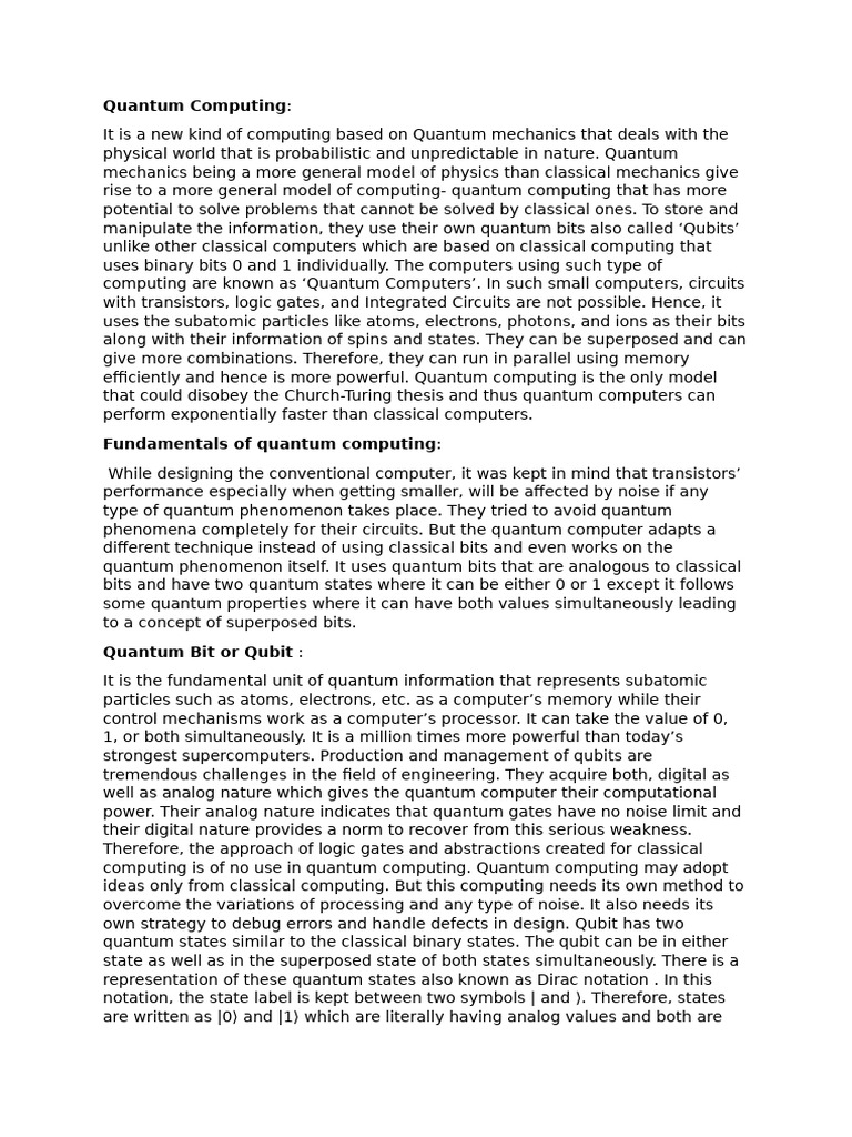 Classnotes-Quantum Computing | PDF | Quantum Computing | Quantum ... Classnotes-Quantum Computing | PDF | Quantum Computing | Quantum ...