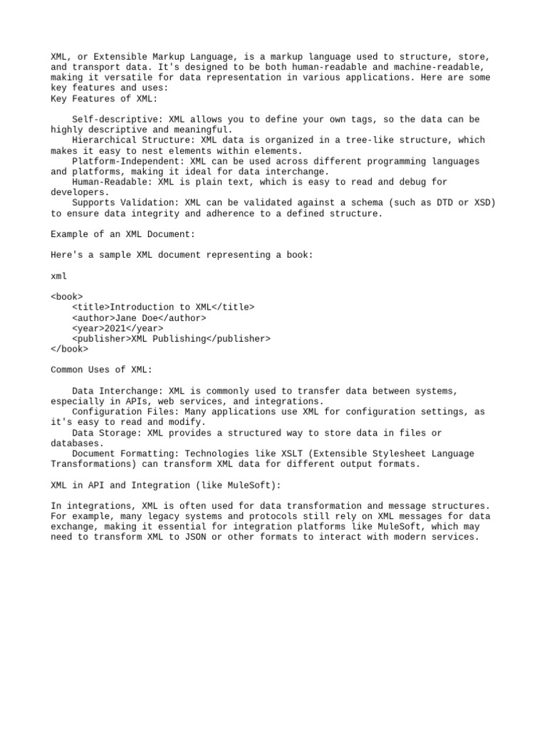 Understanding XML: Features and Uses | PDF | Business | Technology & Engineering
