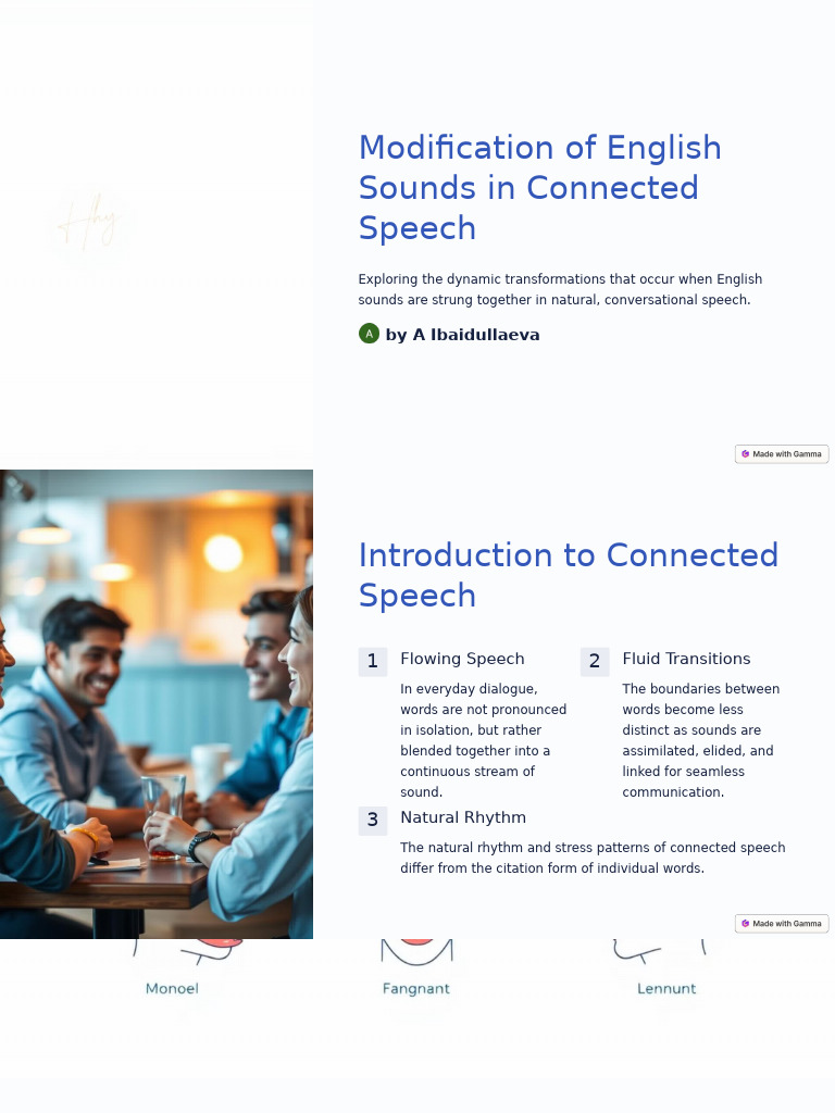 Modification of English Sounds in Connected Speech | PDF | Stress (Linguistics) | English Language