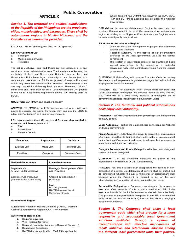 Public Corporation Notes FINAL | PDF | Government
