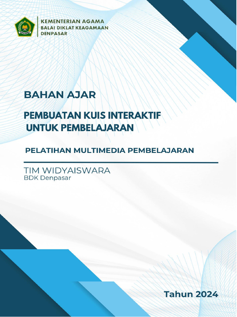 Bahan Ajar Pembuatan Kuis Interaktif | PDF
