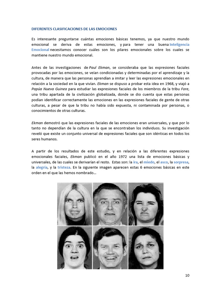 Inteligencia Emocional: Diferentes Clasificaciones de Las Emociones ...