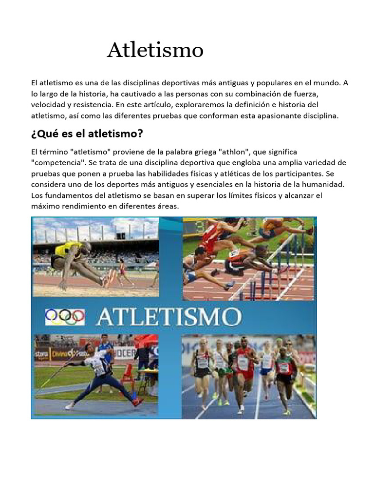 Atletismo | PDF | Deporte del atletismo | Juegos olímpicos