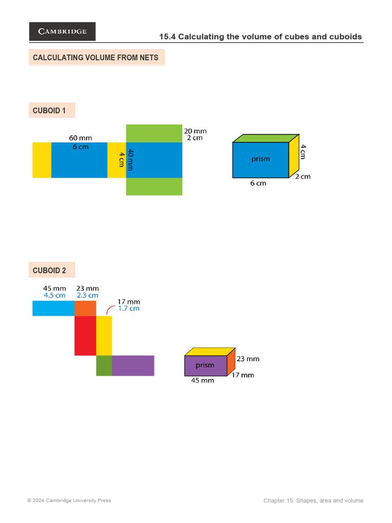 Unit 15.4 Calculating-volume-from-nets-SOLUTIONS | PDF