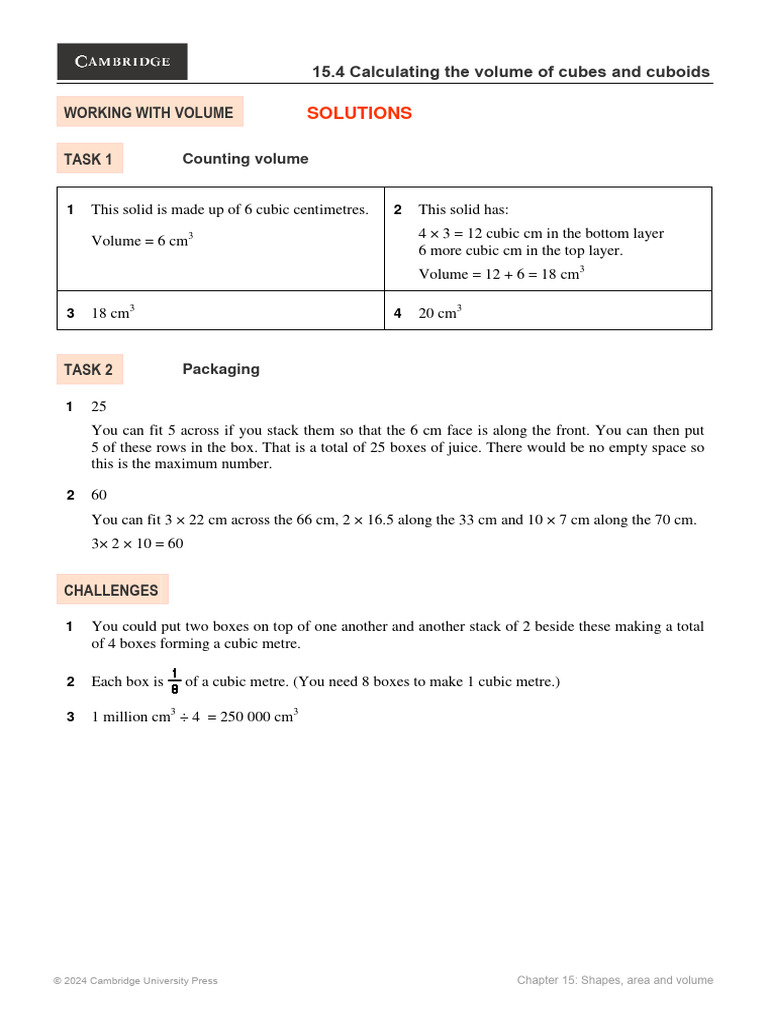 Unit 15.4 Working-with-volume-SOLUTIONS | PDF | Art
