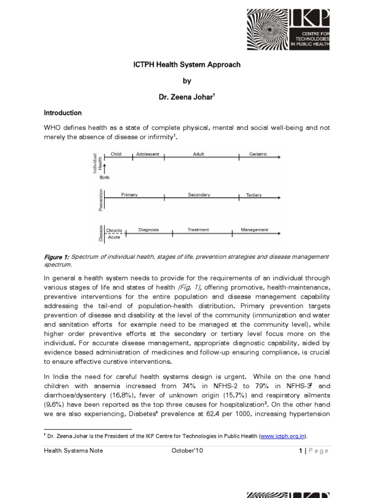 Health Systems Note - October 2010 | PDF | Public Health | Health Care
