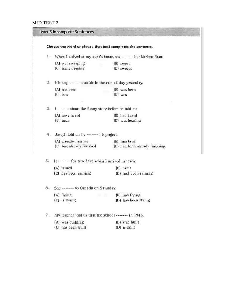 MID TEST 2 | PDF