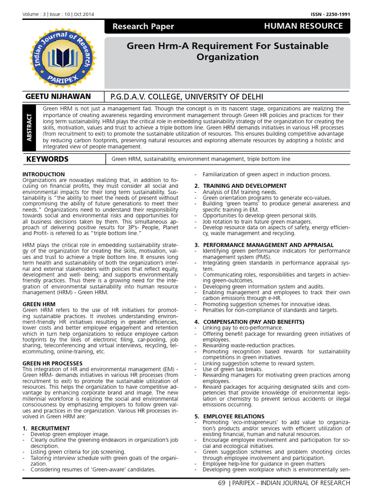 GEETU NIJHAWAN Green Hrm-A Requirement For Sustainable Organization ...