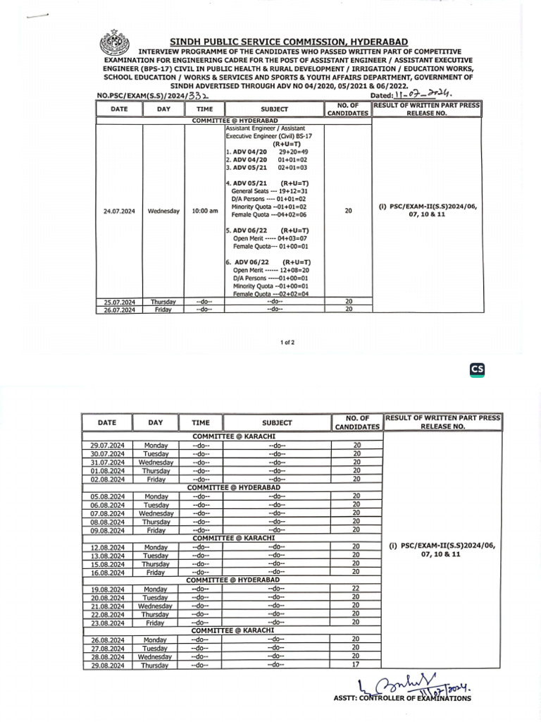Interview Prog AEE Civil | PDF