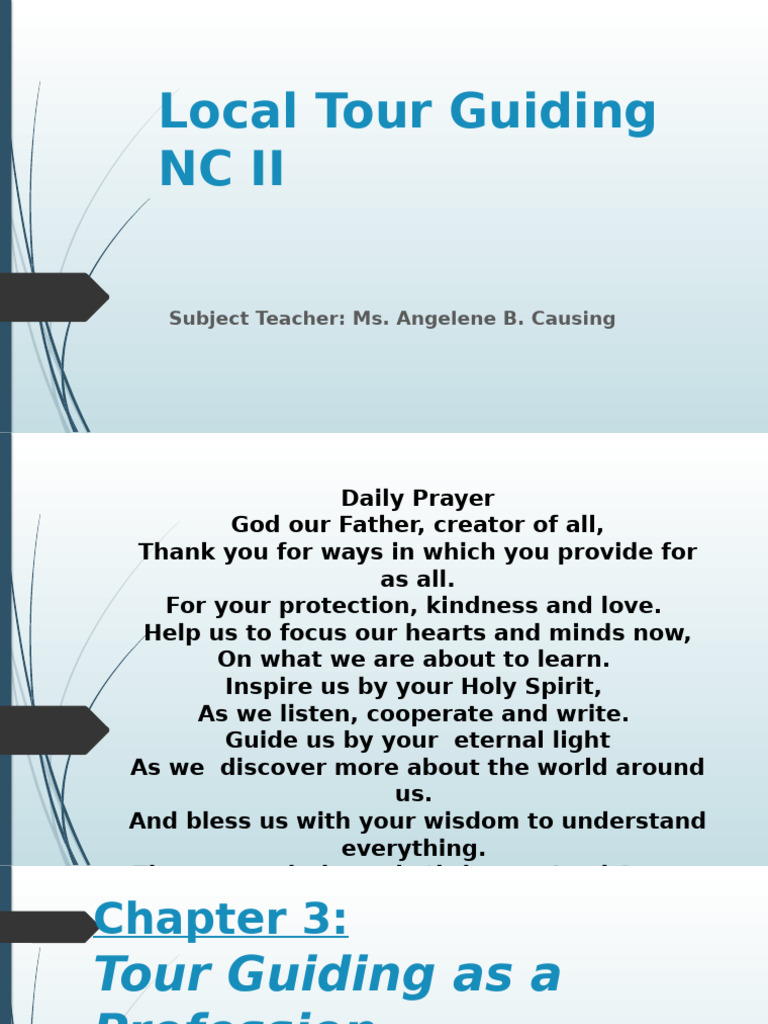 LESSON 1 Becoming a Tour Guide | PDF | Tourism