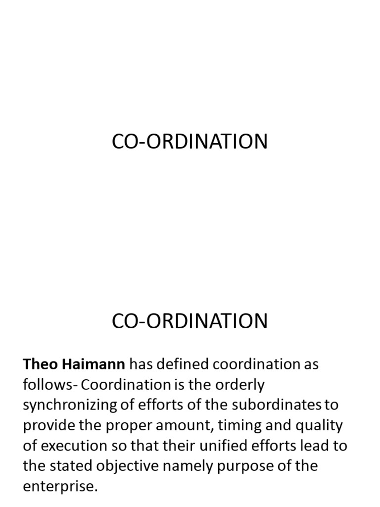 Principles of Effective Coordination in Management | PDF | Business ...