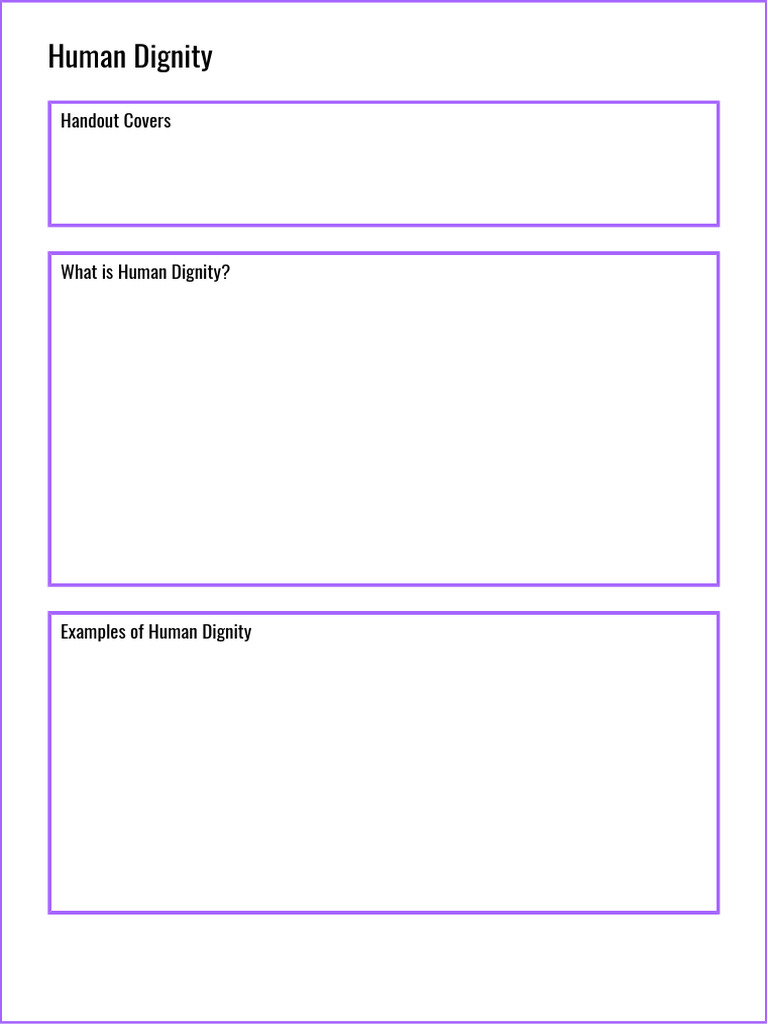 Human Dignity Educational Handout | PDF | Dignity | Social Equality
