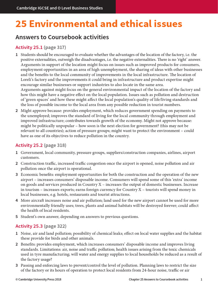 Environmental and Ethical Issues | PDF | Employment | Externality