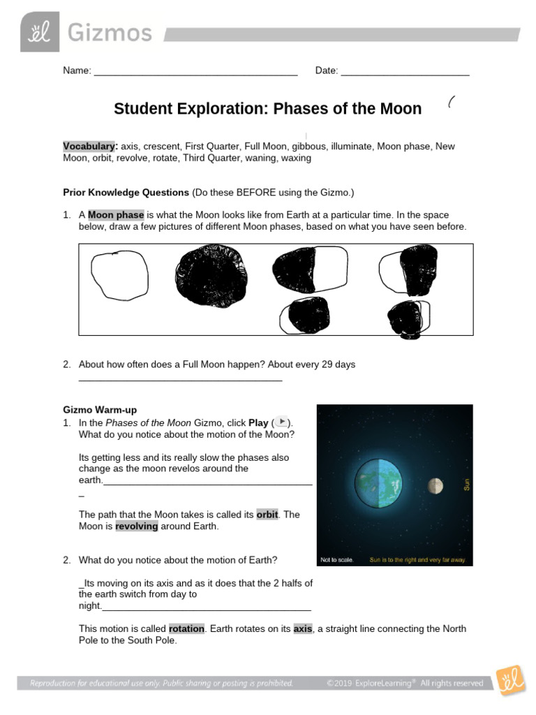 Phases Moon SE | PDF | Moon | Rotation