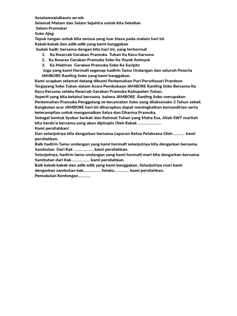 Opening Pembukaan JAMRAN | PDF | Agama & Spiritualitas