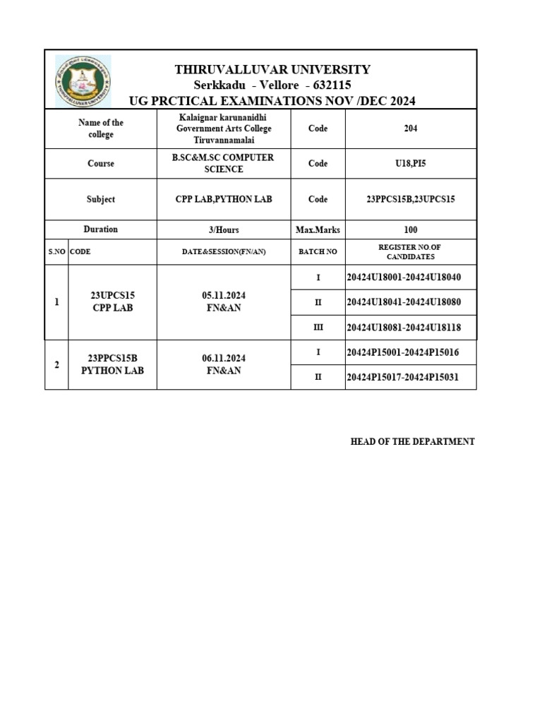 First Year Schedule | PDF