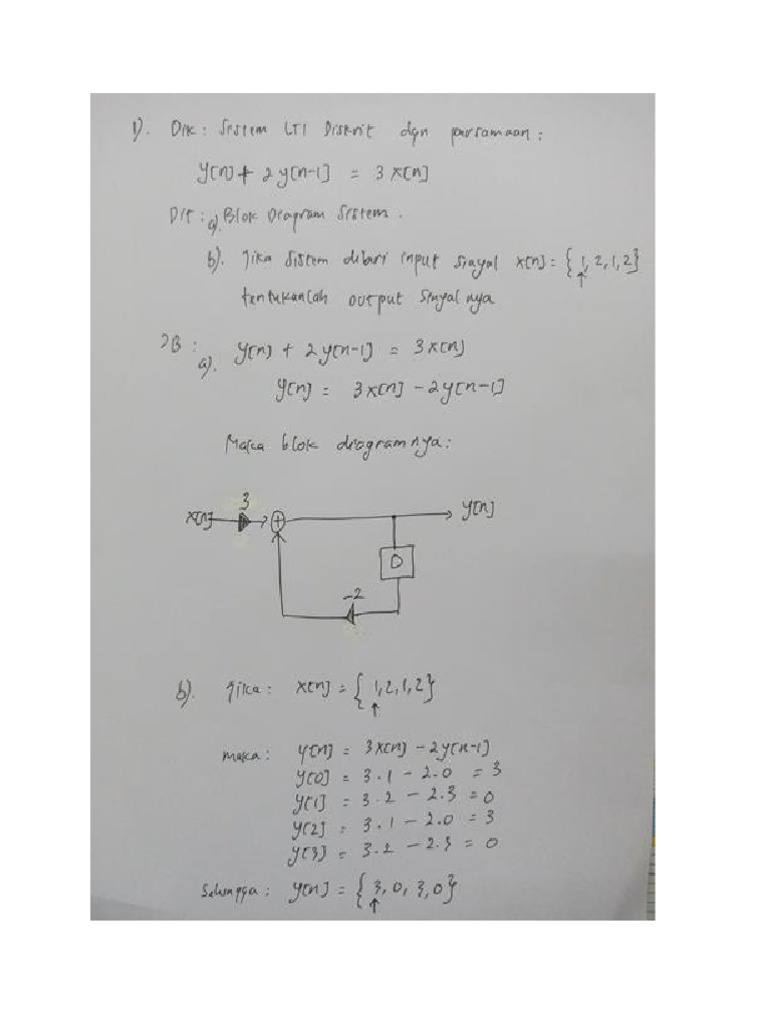 Contoh Modul 8 Representasi Sistem LTI Diskrit | PDF