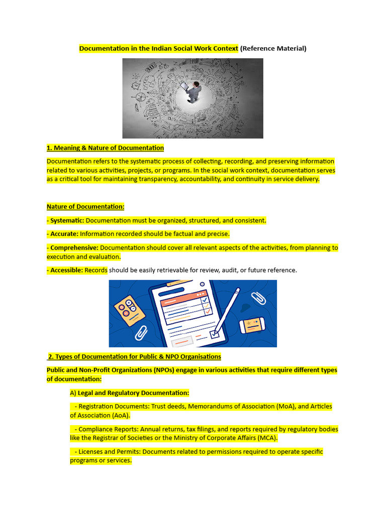 Documentation Social Work Reference Material | PDF | Documentation ...