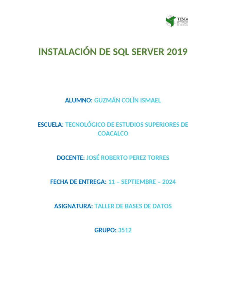 Instalación de SQL Server 2019 | PDF