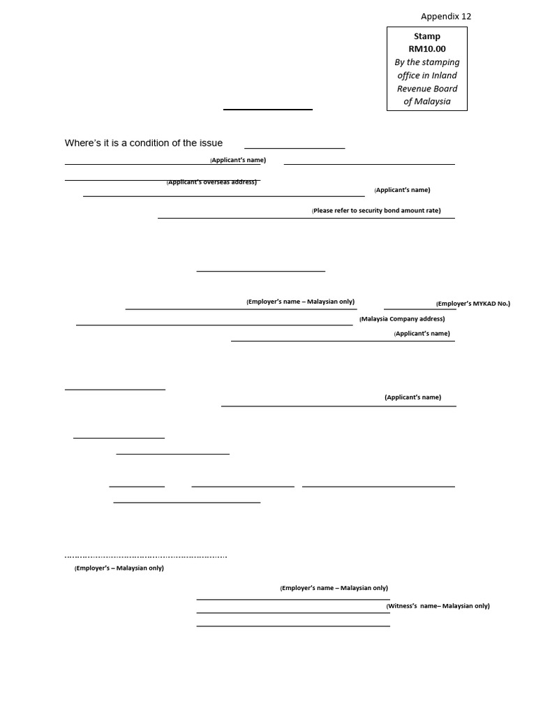 Sample of Security Bond | PDF | Malaysia
