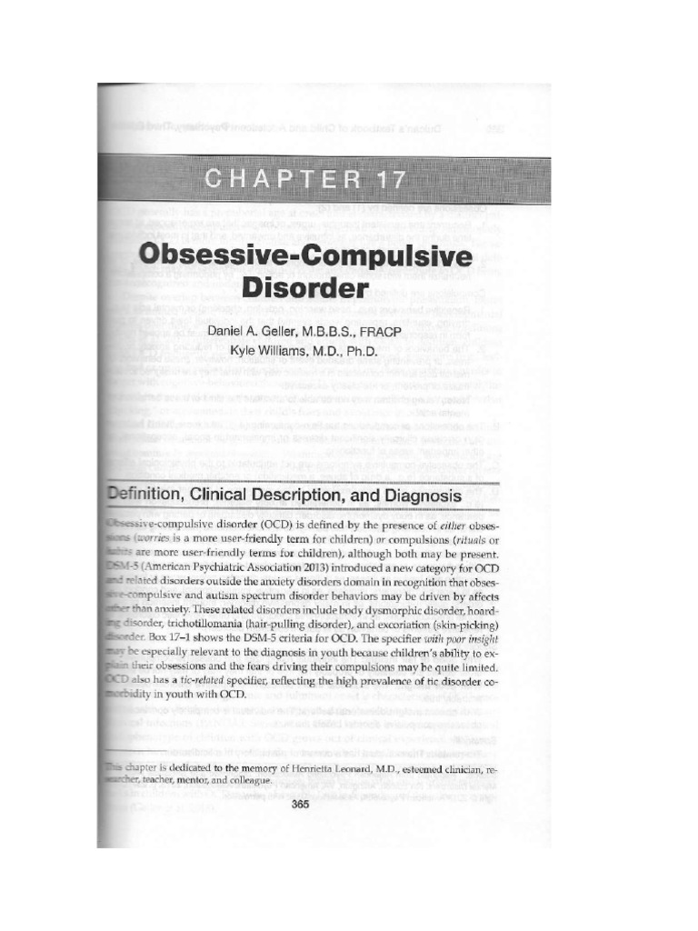 Cap 17 Obsessive-Compulsive Disorder | PDF