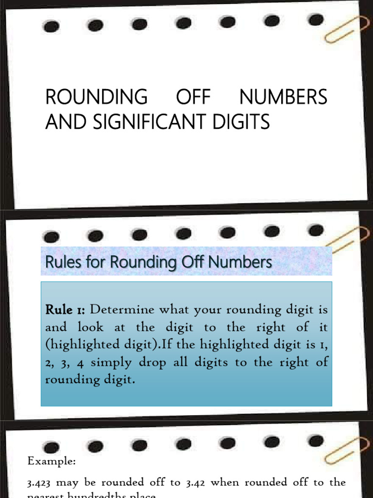 Rounding Off Numbers and Significant Digits | PDF | Significant Figures ...