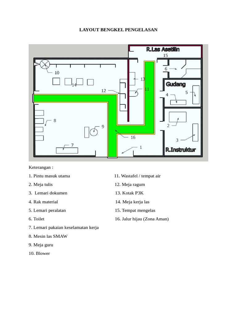 Layout Bengkel Pengelasan | PDF