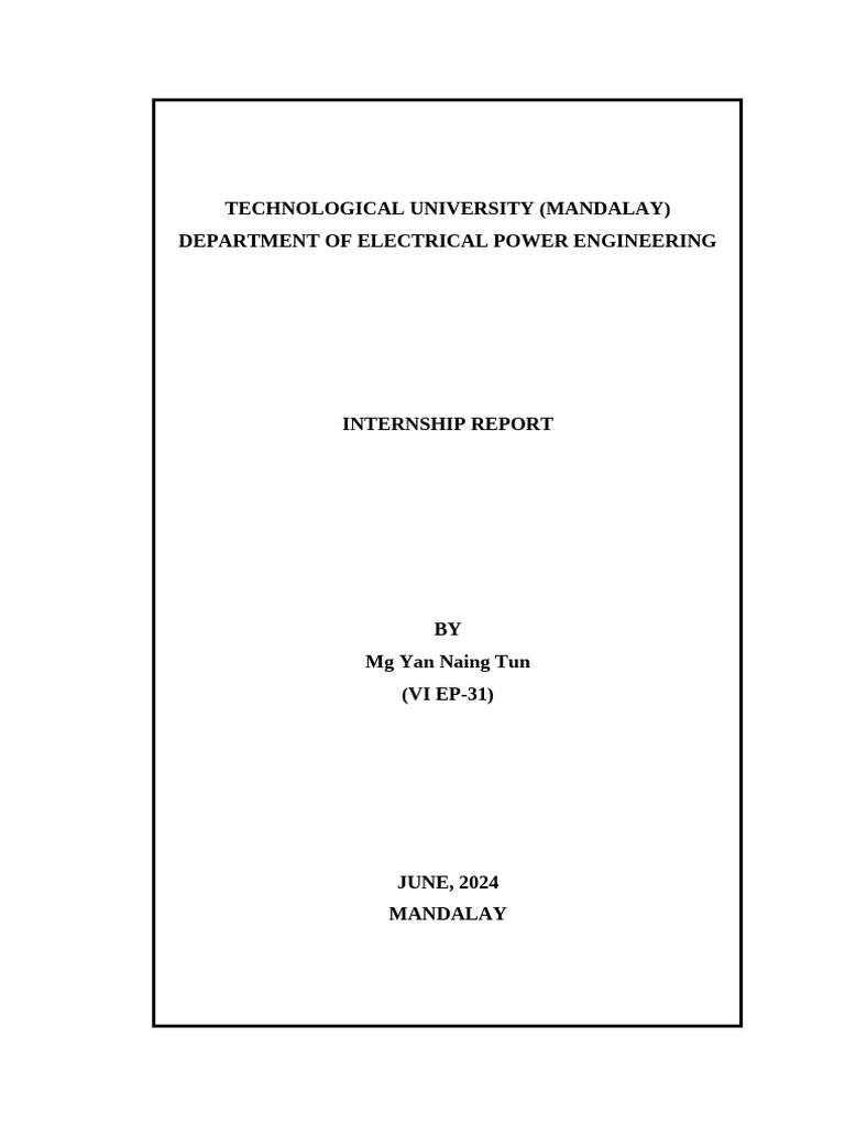 Internship Report Cover | PDF