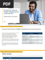 Versant by Pearson English Placement Test Official Test Guide | PDF ...