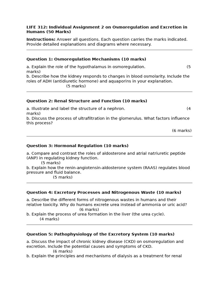 LIFE 312 - Assignment 2 - Individual | PDF