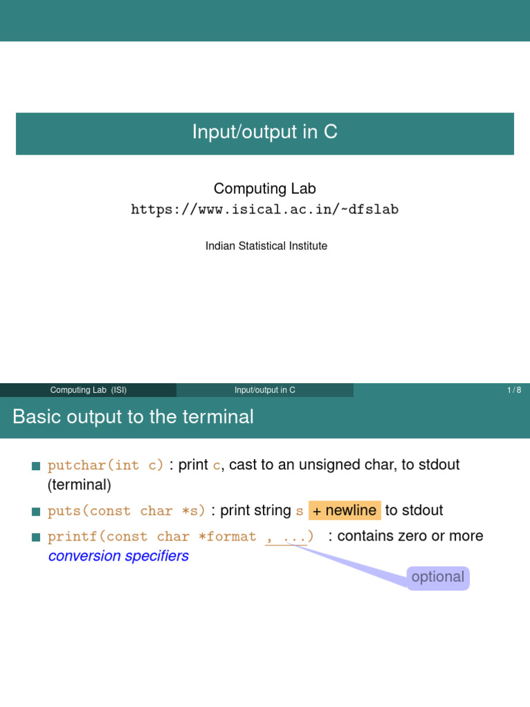 3. C-input-output-1 | PDF | Computer Programming | Computing 3. C-input-output-1 | PDF | Computer Programming | Computing