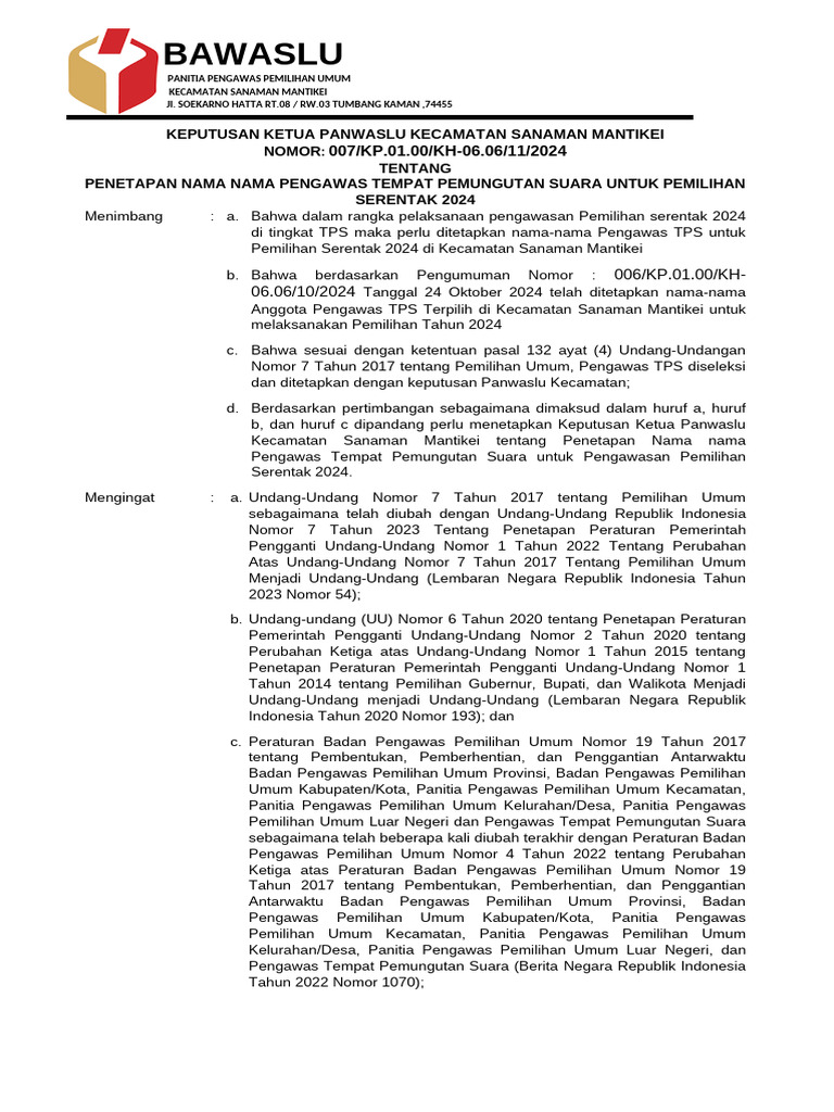 Contoh SK PTPS Edit 24 Okt 2024 | PDF